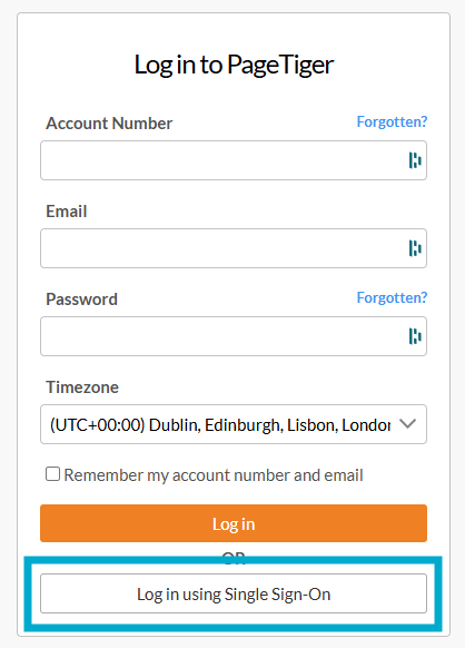 Logging in to your PageTiger account