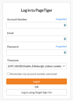 Logging in to PageTiger
